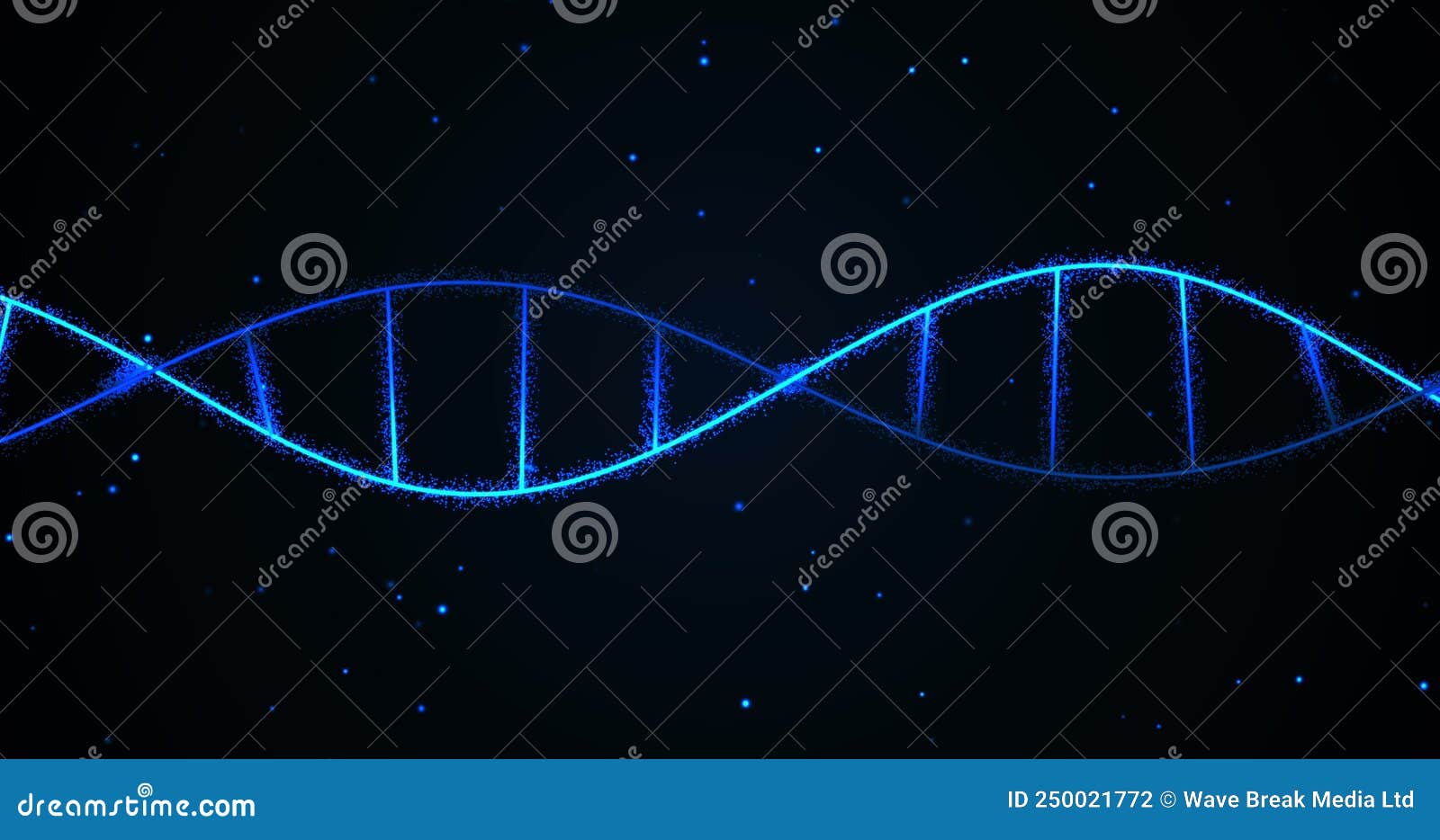 Image of Dna Strand on Black Background Stock Illustration ...