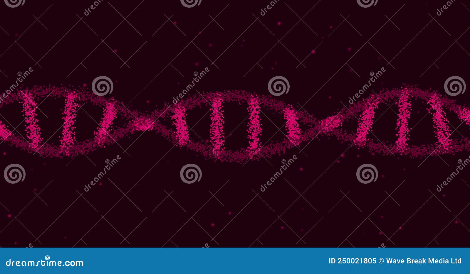 Image of Dna Strand on Black Background Stock Illustration ...