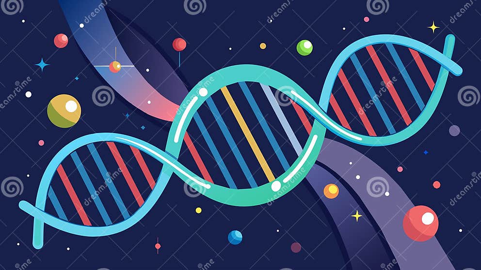 An Image of a DNA Strand Intertwined with Bright Quantum Particles ...