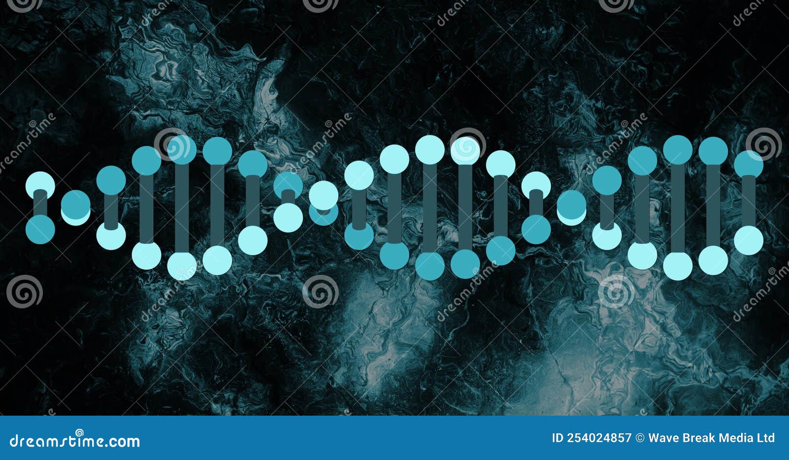 Image of Dna Strand Over Black Background Stock Illustration ...