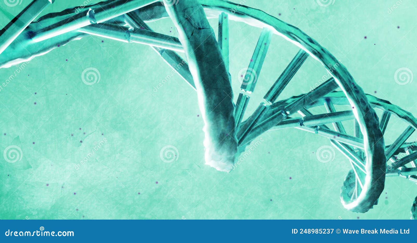 Image of Dna Strand Over Light Spots on Blue Background Stock ...
