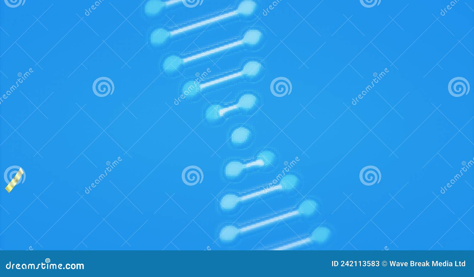 Image of Dna Strand Spinning and Confetti on Blue Background Stock ...