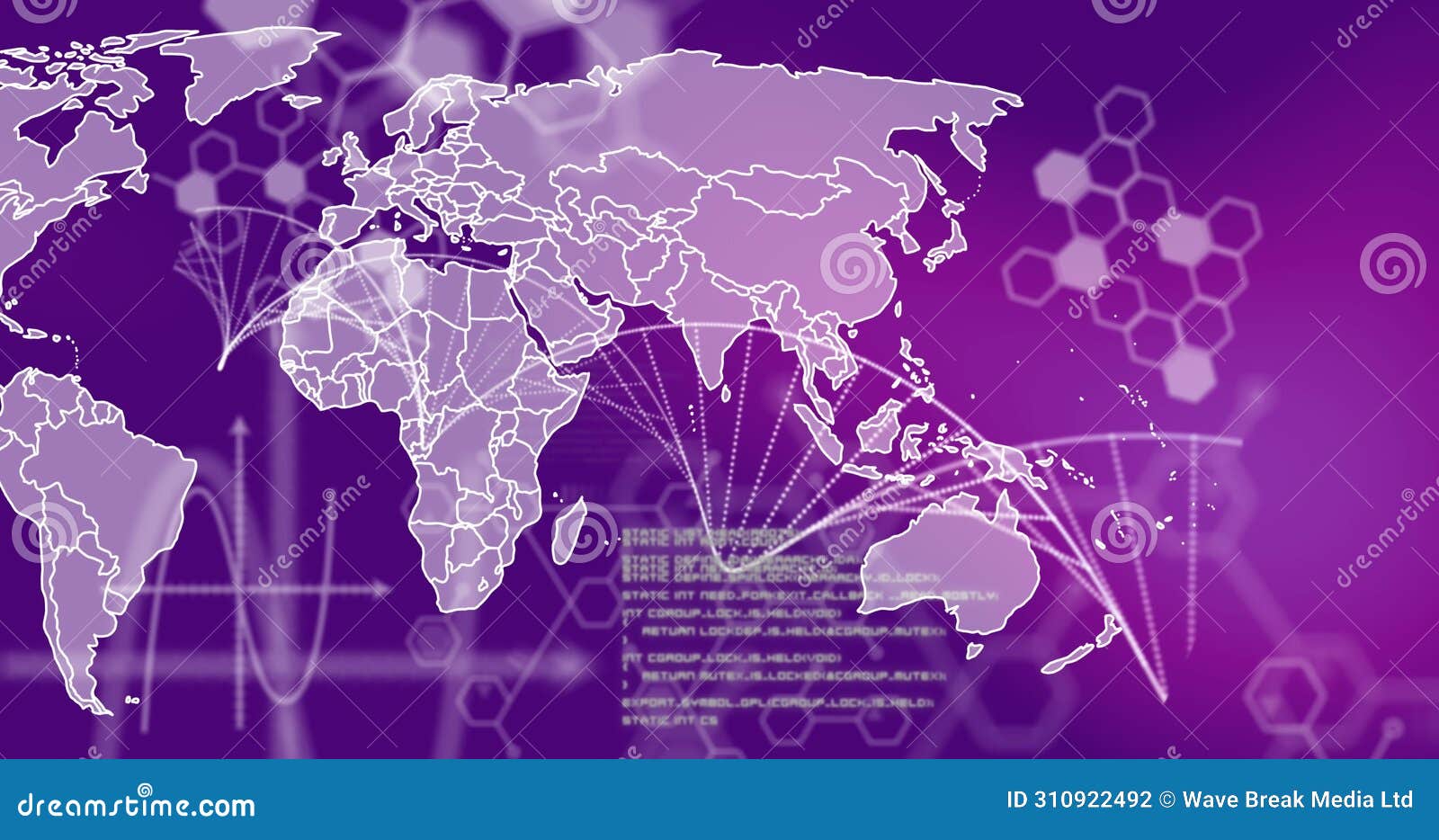 Image of Dna Strand Spinning with Data Processing Over World Map Stock ...
