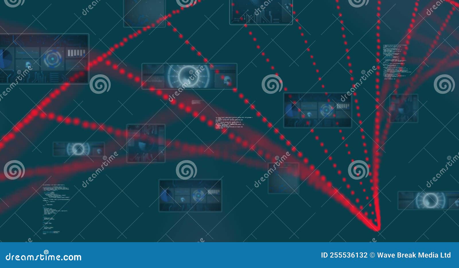 Image of Dna Strand Spinning Over Scopes and Data Processing on Screens Stock Photo - Image of ...
