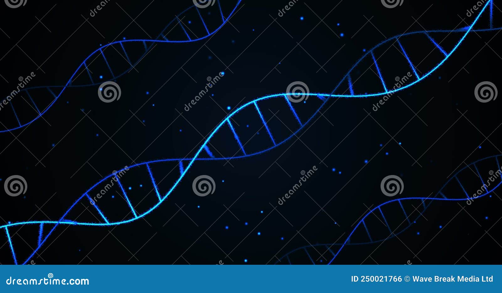 Image of Dna Strands on Black Background Stock Illustration ...