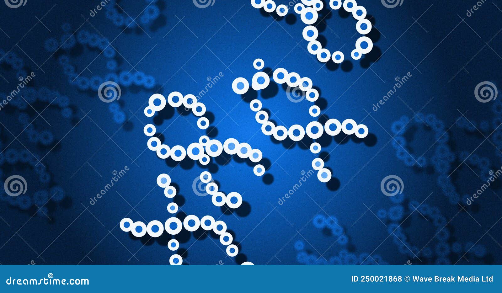 Image of Dna Strands on Blue Background Stock Illustration ...