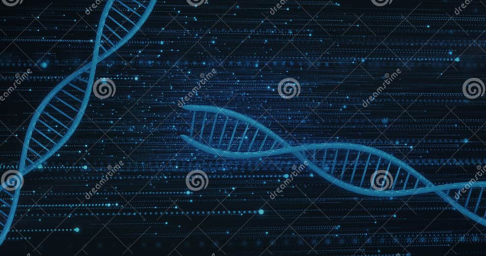 Image of Dna Strands with Data Processing Stock Illustration ...