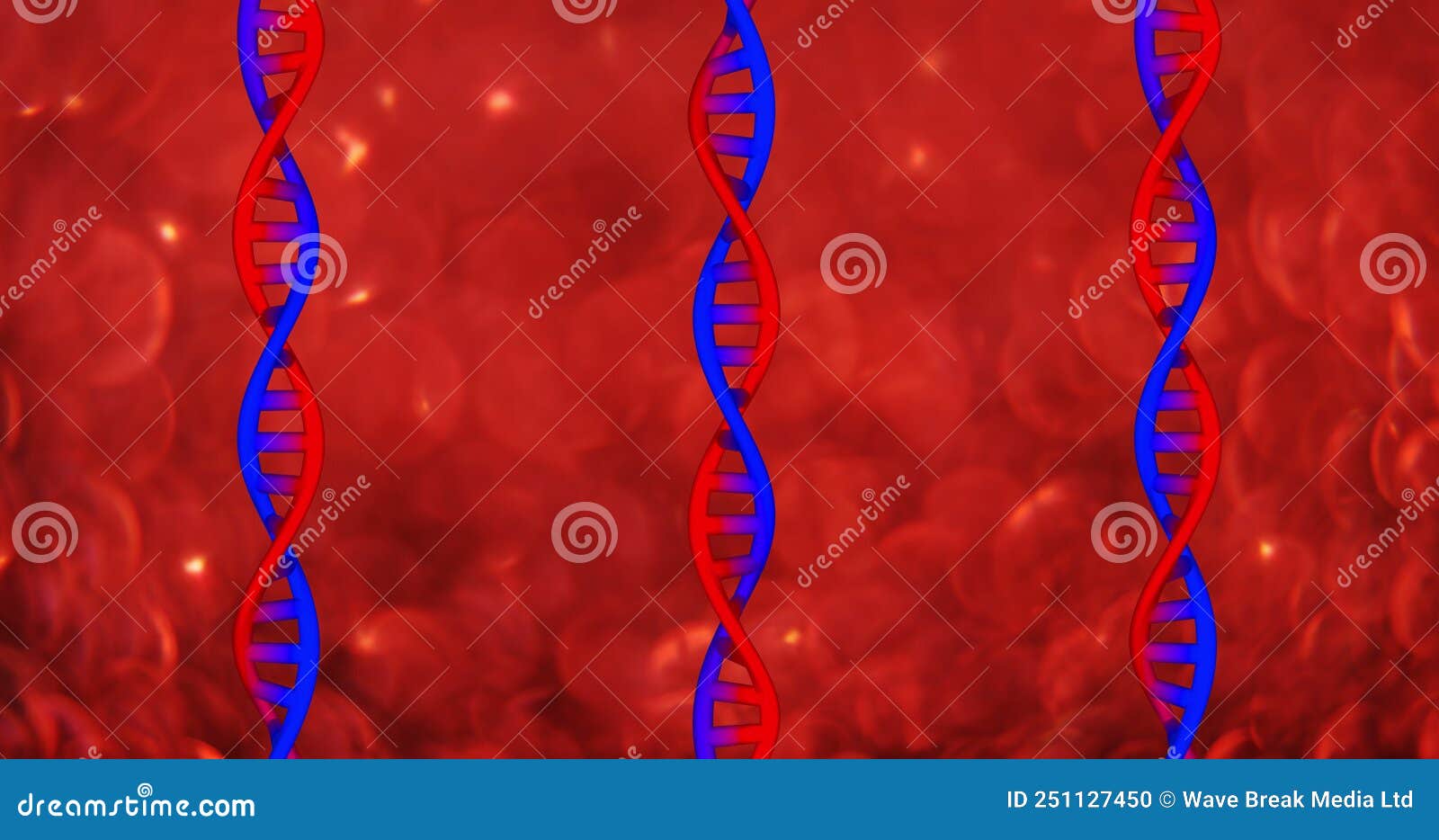 Image of Dna Strands on Red Background Stock Illustration ...