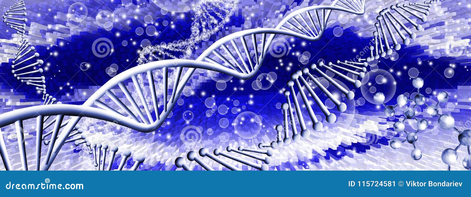 Image of Dnk Chain on Blue Background Stock Illustration - Illustration ...