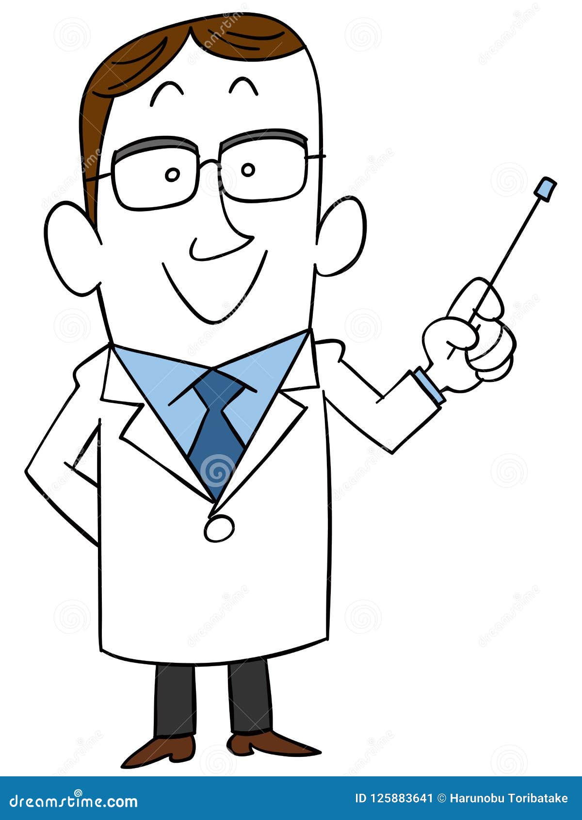 Doctor to explain stock vector. Illustration of instruction - 125883641