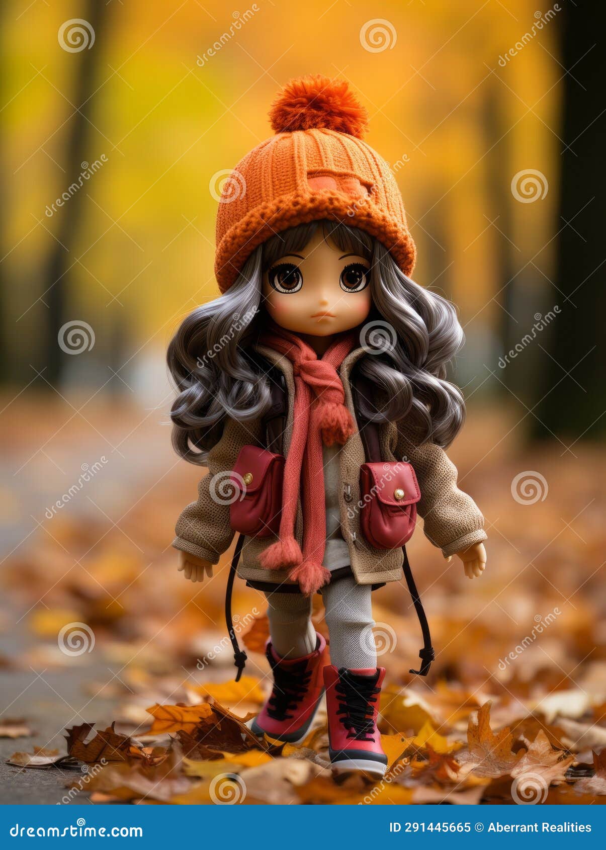 An Image of a Doll Wearing an Autumn Outfit Stock Illustration ...