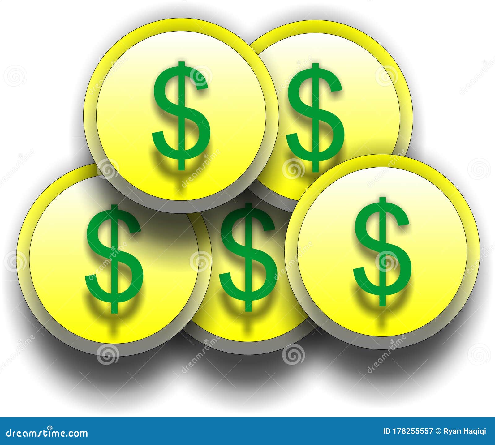 Image of dollar coin icon stock vector. Illustration of finace - 178255557