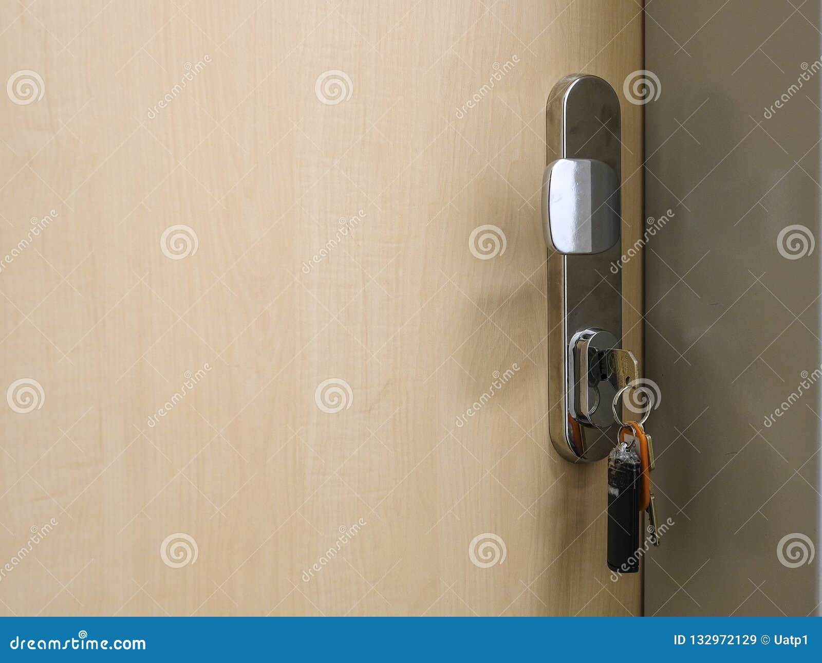 Door with the Lock Close Up Stock Image - Image of modern, privacy ...