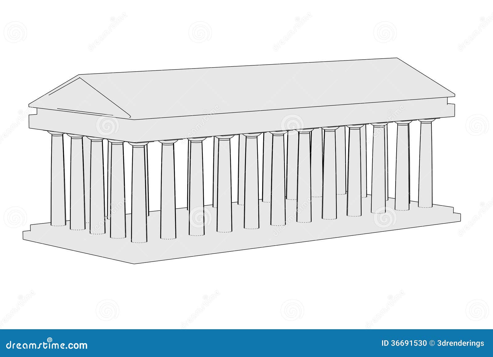 Image of doric temple stock illustration. Illustration of greek - 36691530