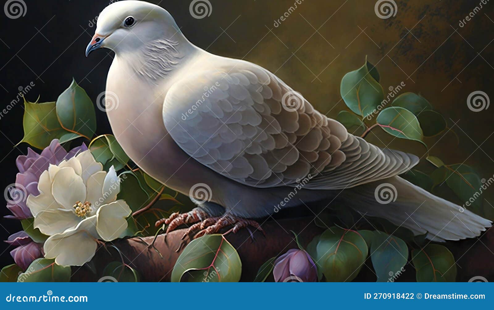 An Image of a Dove, a Symbol of Peace, is Represented with an Olive ...