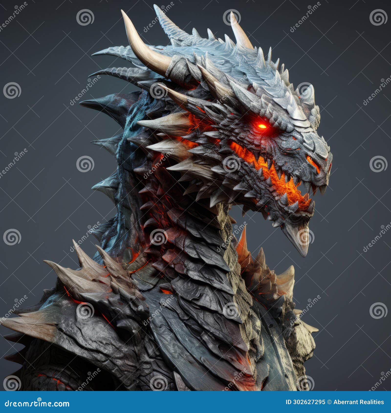 An Image of a Dragon with Glowing Red Eyes Stock Illustration ...