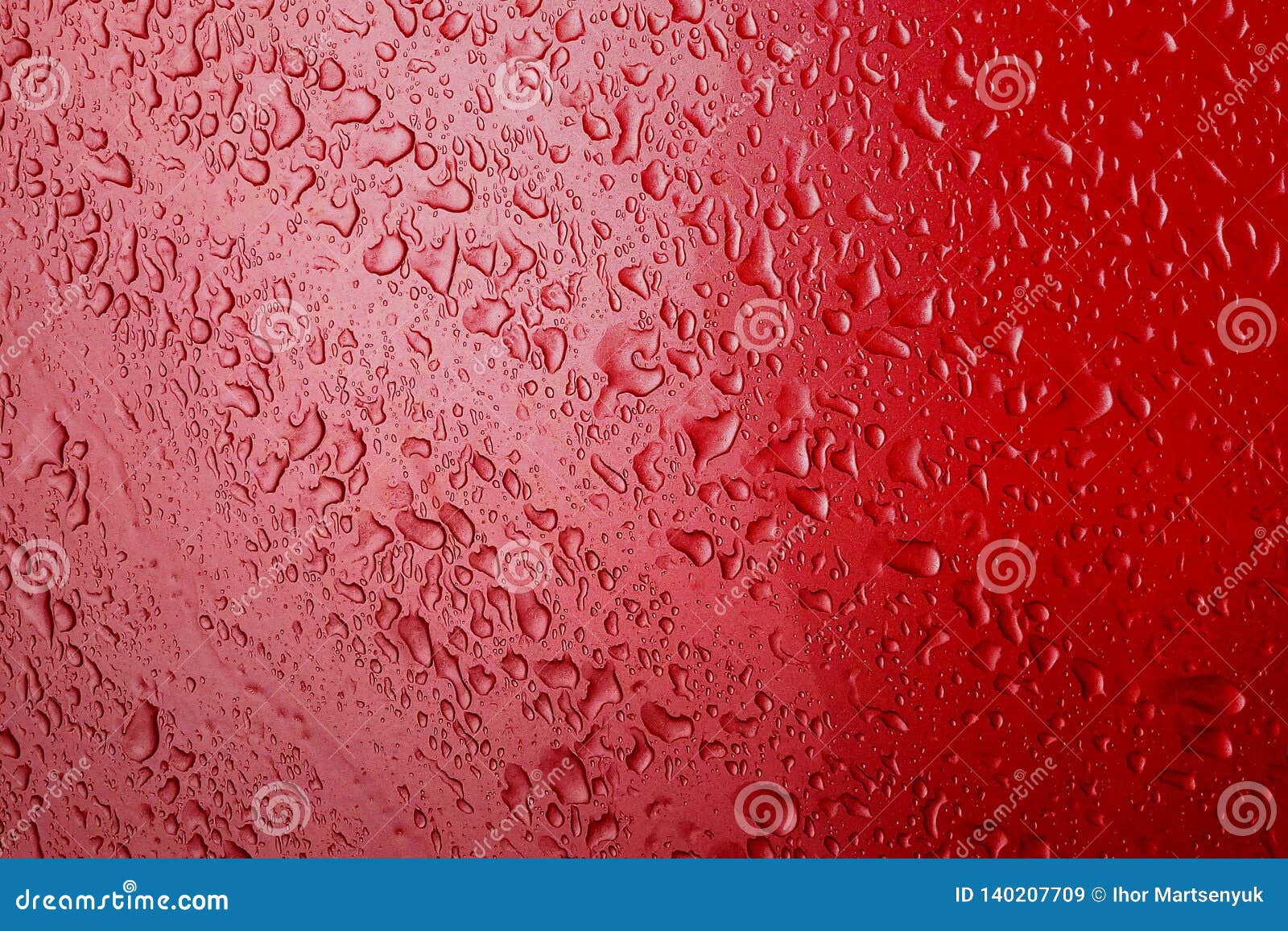 Image Drops of a Water on a Red Metal Surface Stock Image - Image of ...