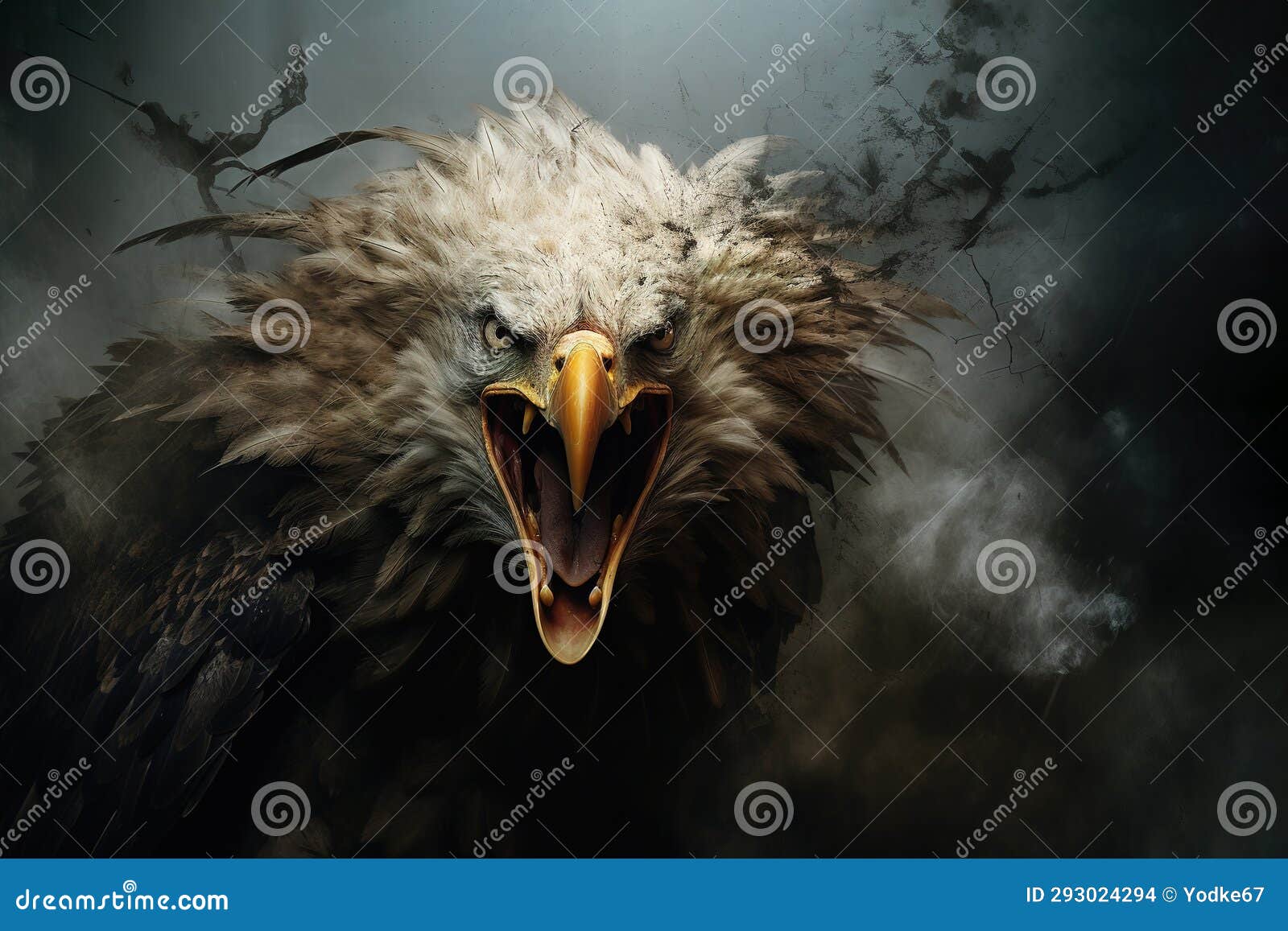 Image of an Eagle in the Forest with a Scary Atmosphere, Bird, Wildlife ...