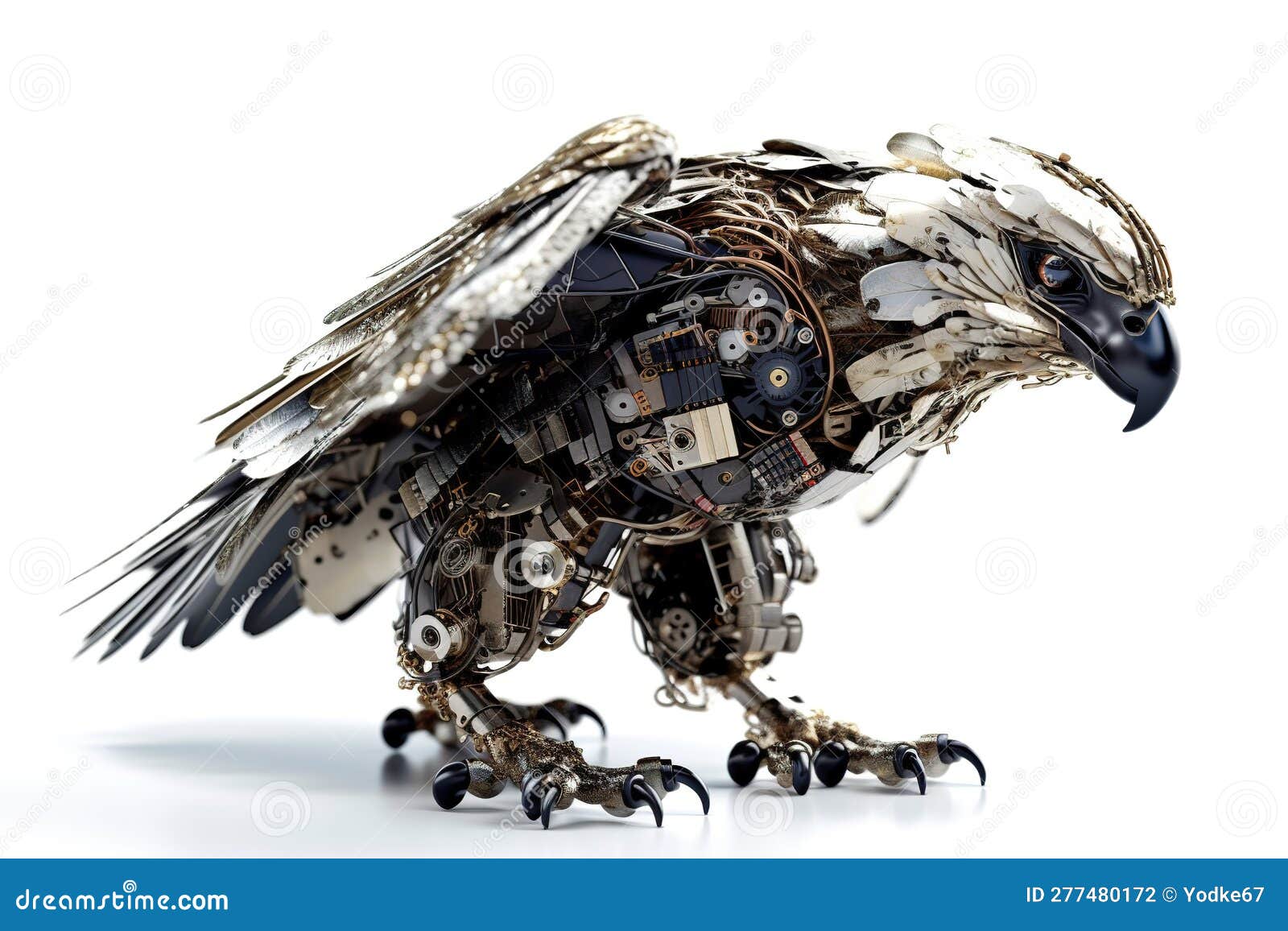 Image of an Eagle Modified into an Electronics Robot on a White ...