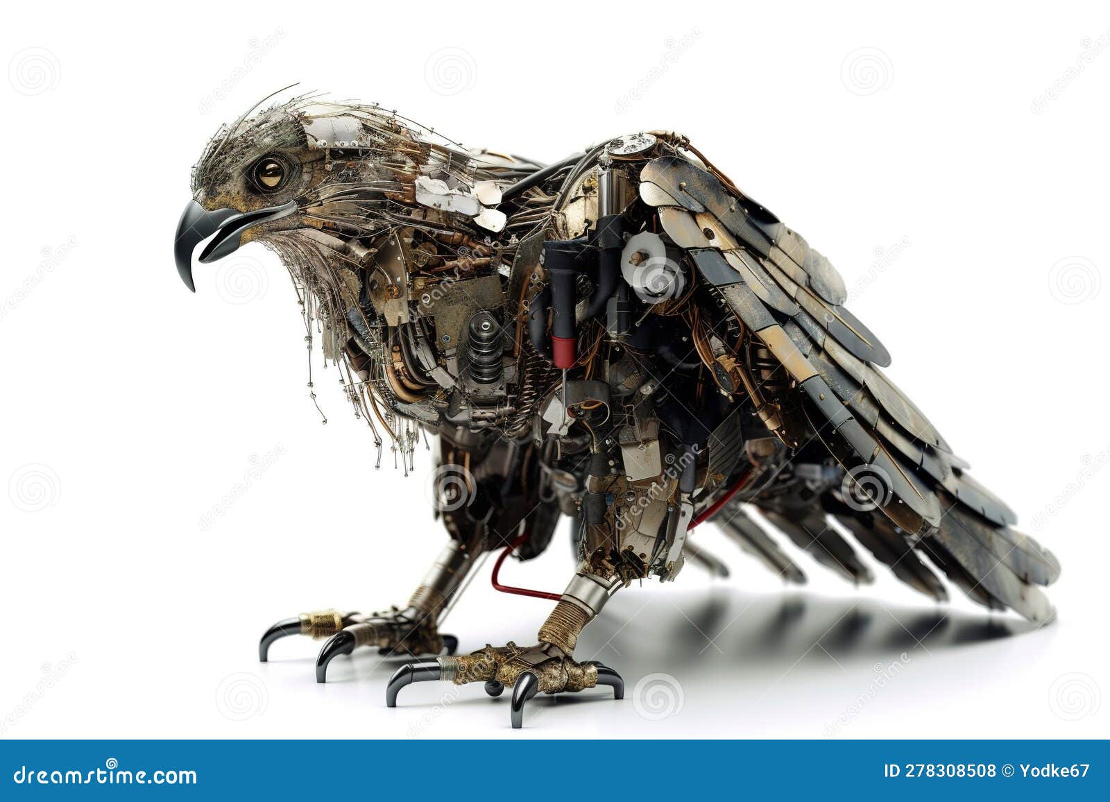 Image of an Eagle Modified into an Electronics Robot on a White ...