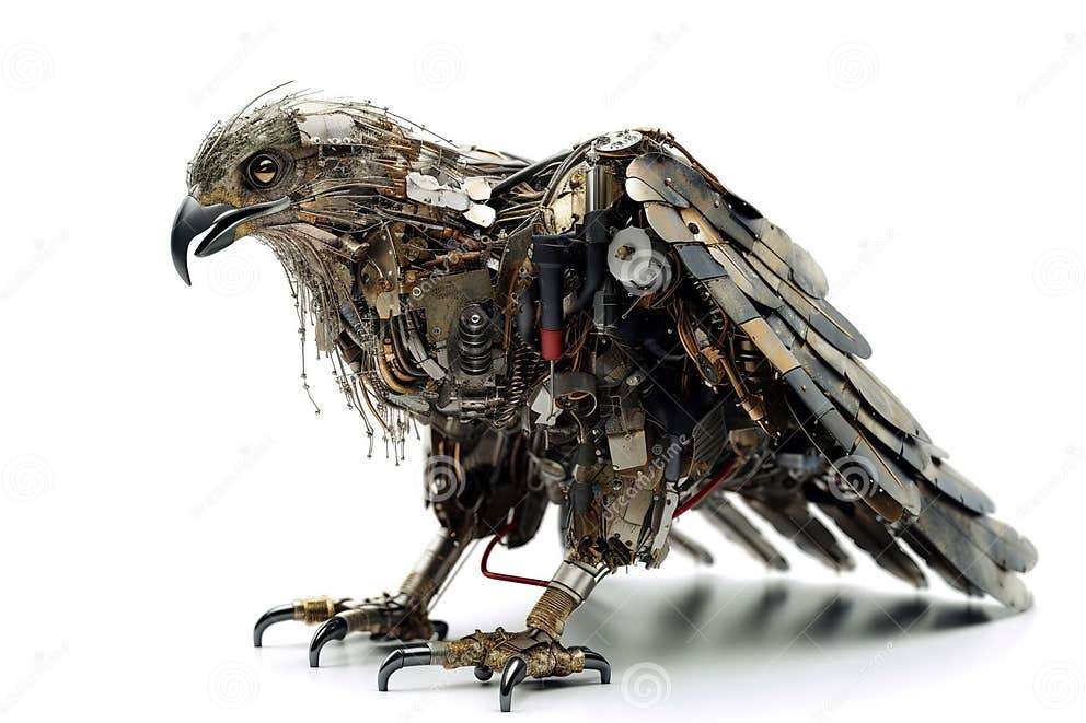Image of an Eagle Modified into an Electronics Robot on a White ...
