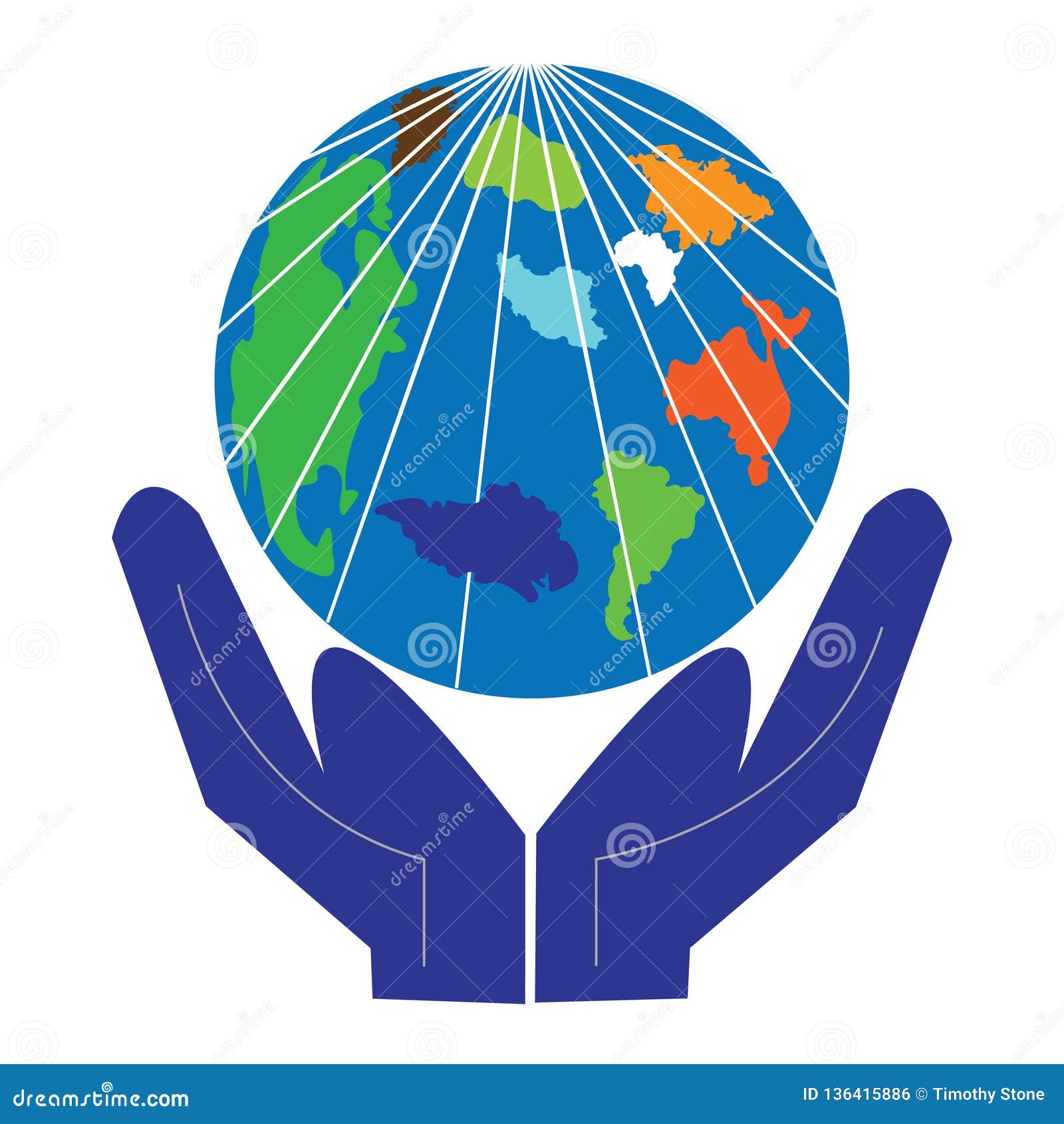 Image of the Earth Being Held by Hands Isolated on a White Background ...