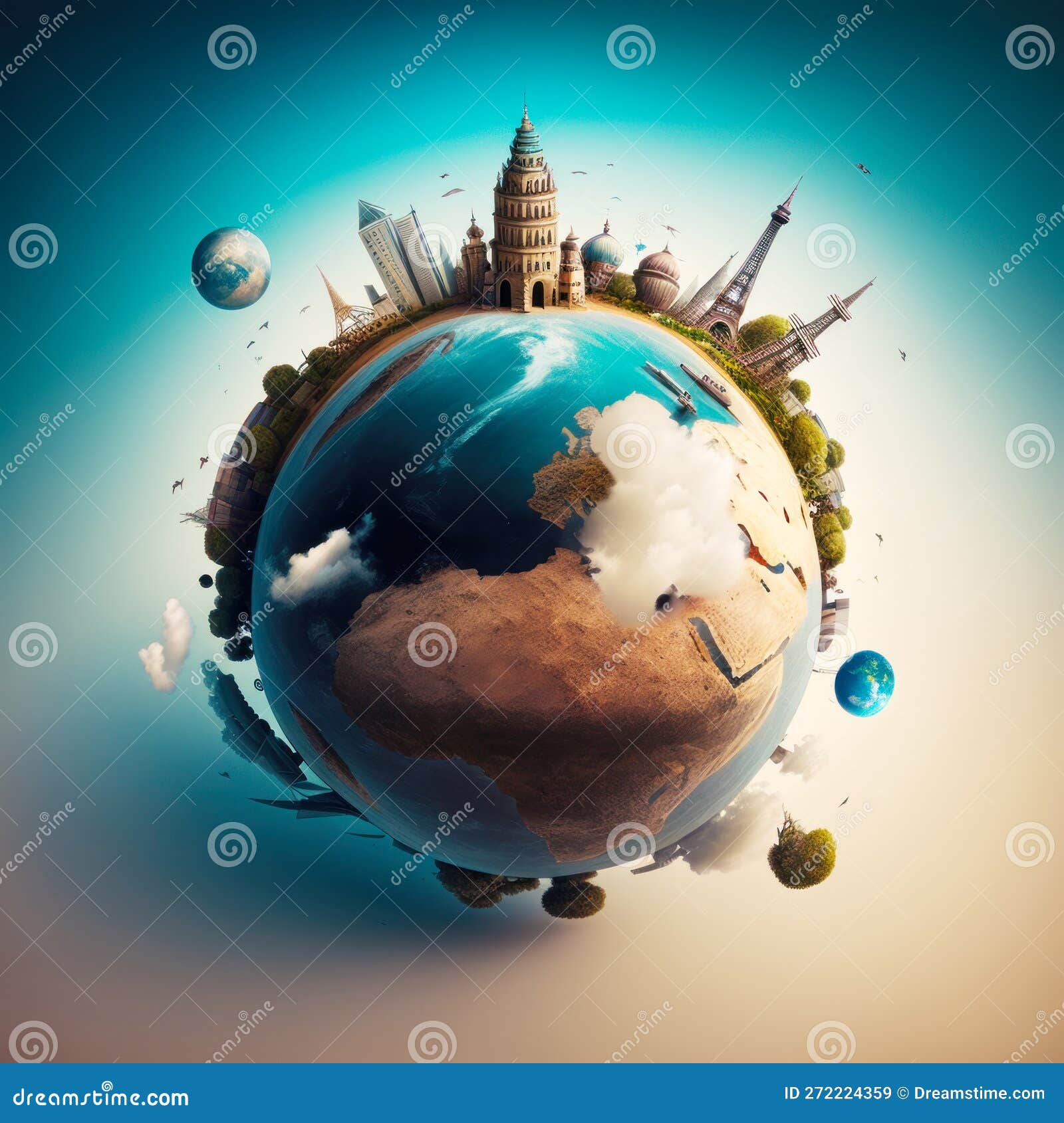 An Image of the Earth with Buildings and Other Things on it. Generative ...