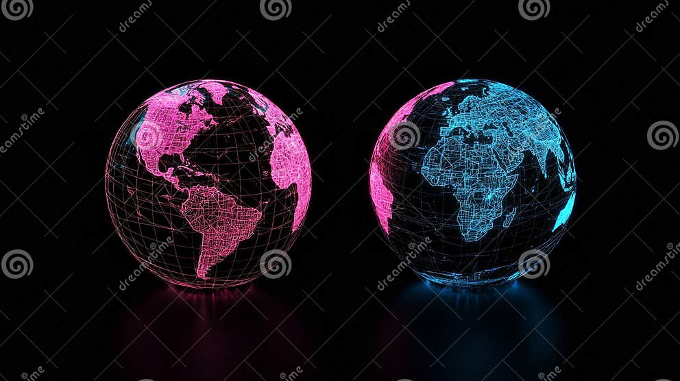 An Image of the Earth with Data Streams, Indicating Global Data ...