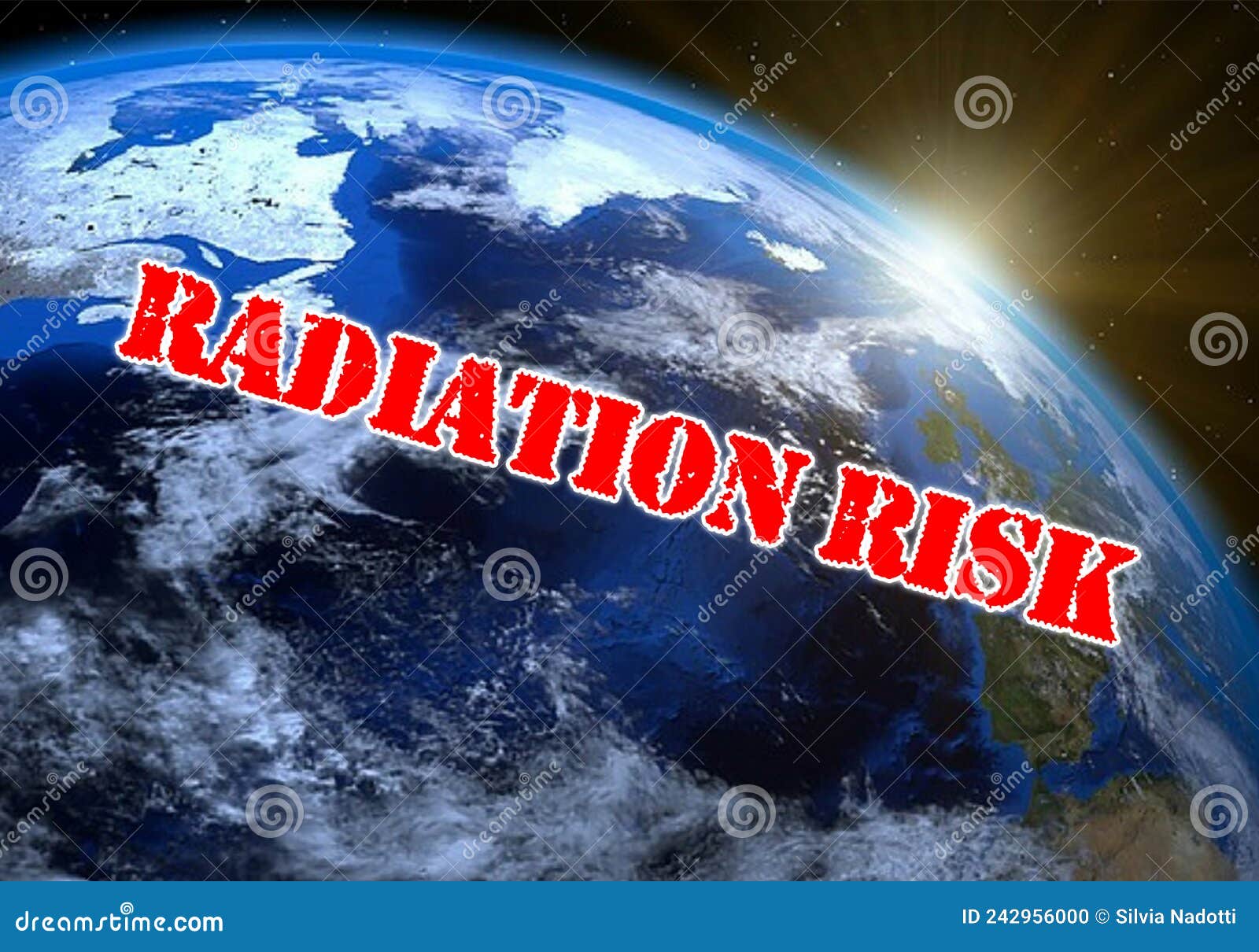 Image of the Earth Plant with the Symbol of Radioactivity Stock ...
