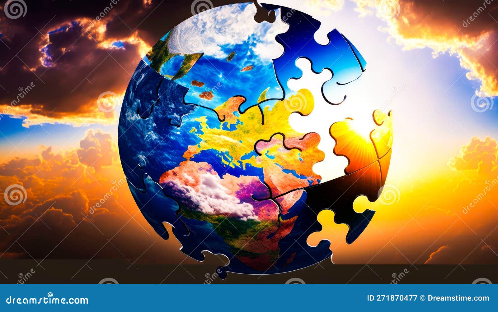 An Image of the Earth with Puzzle Pieces on it. Generative AI Stock ...