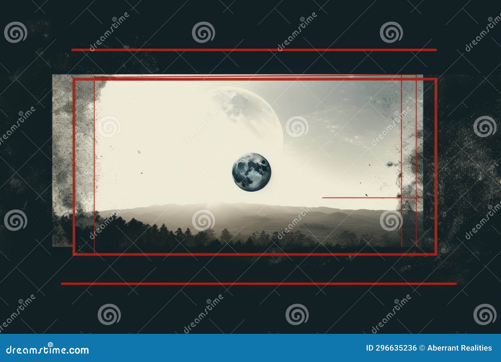An Image of the Earth with a Red Frame Around it Stock Illustration ...