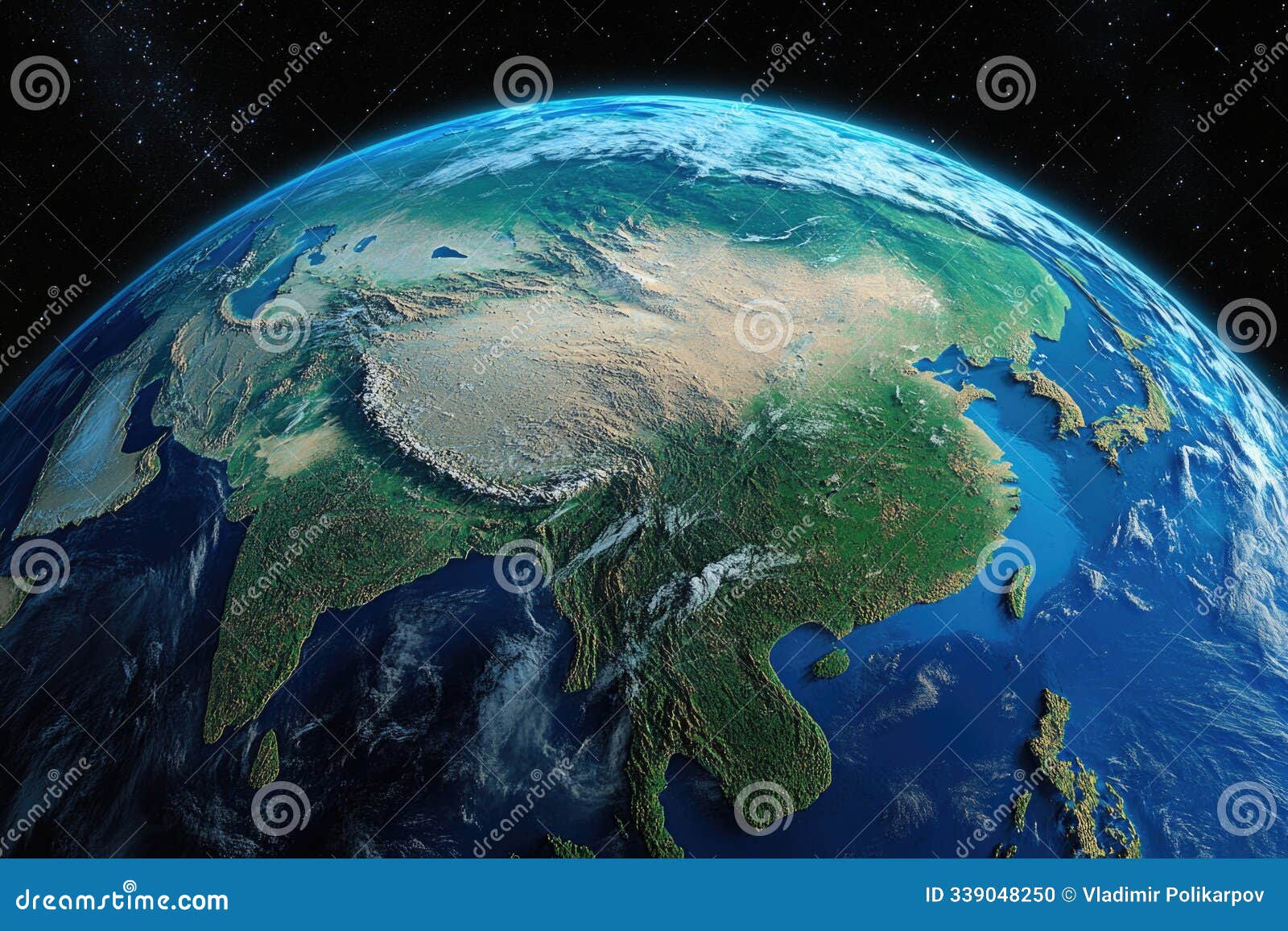 Image of the Earth from Space with Asia Visible in the Scene, Suitable ...