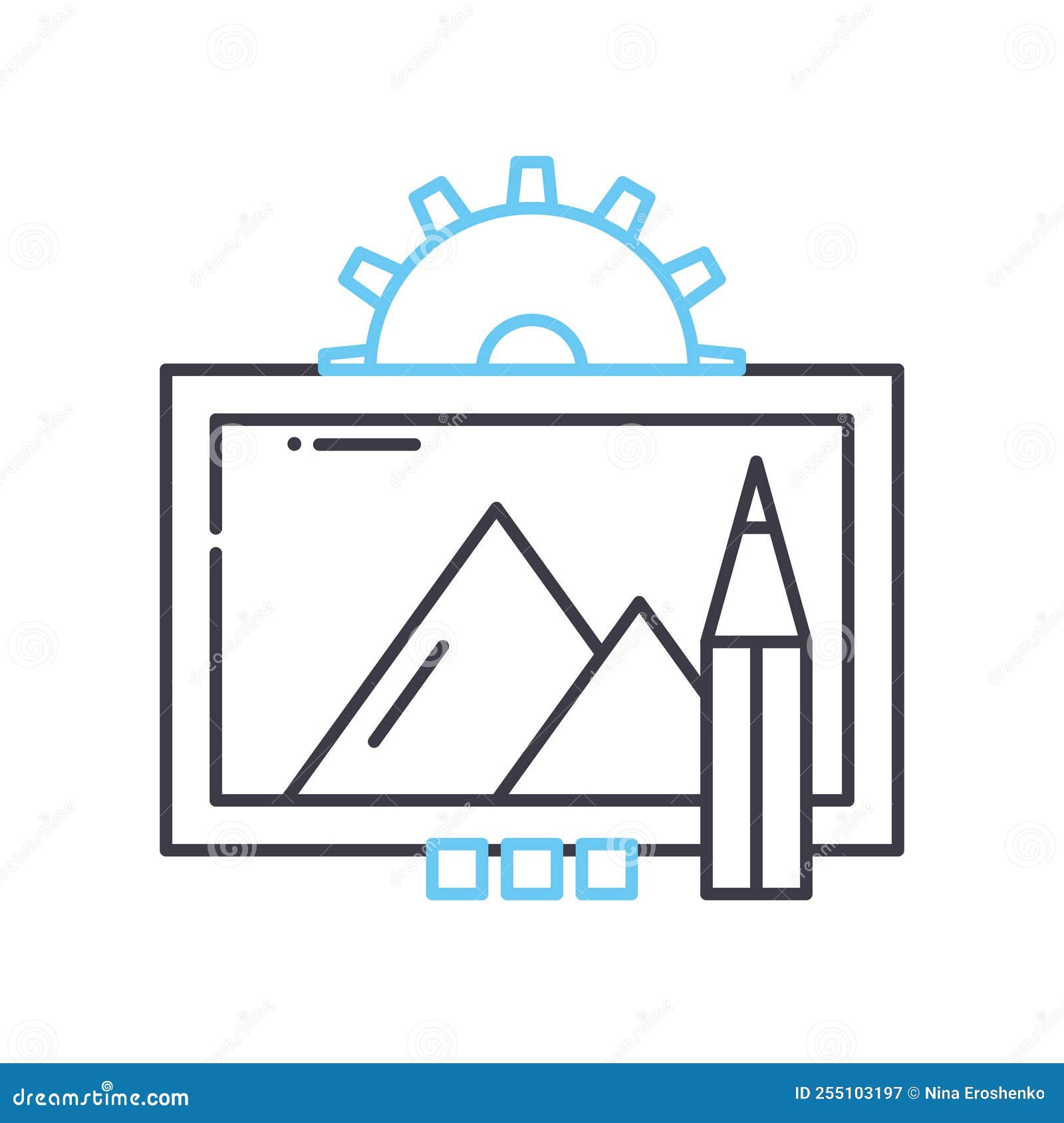 Image Editor Line Icon, Outline Symbol, Vector Illustration, Concept ...