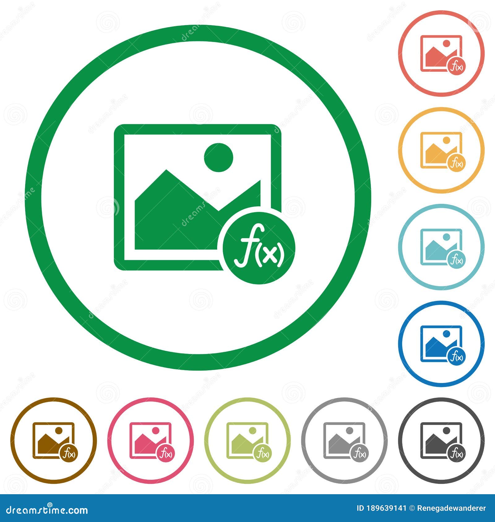 Image Effects Flat Icons with Outlines Stock Vector - Illustration of ...