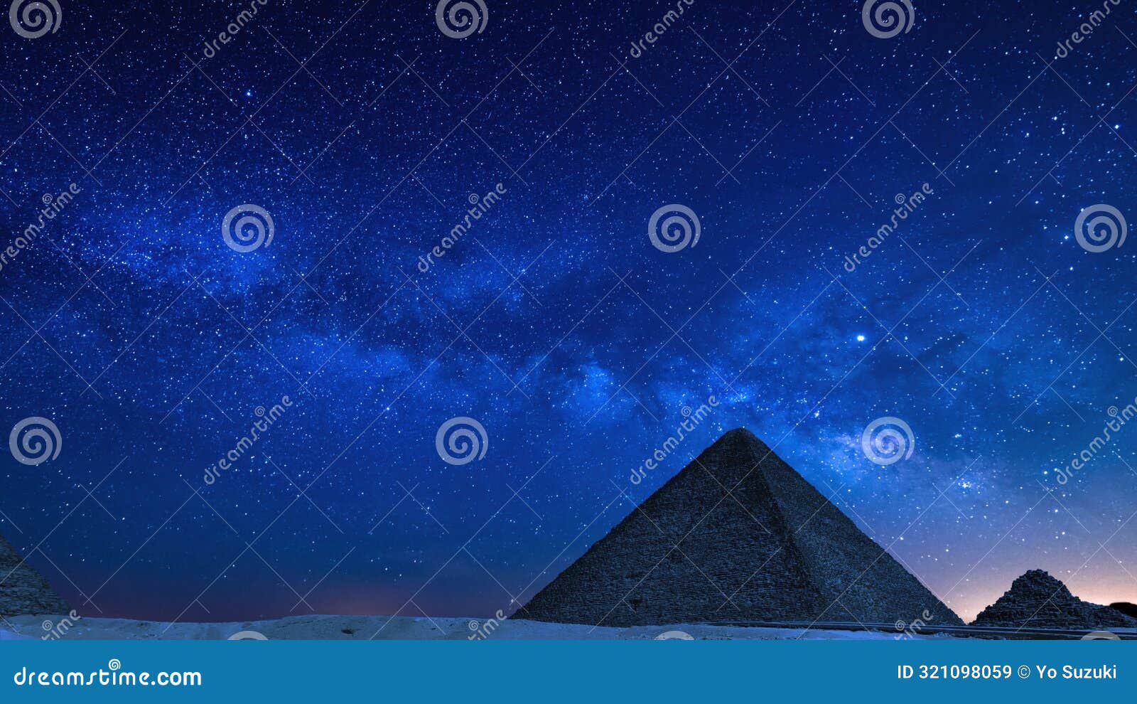 Egypt the Great Pyramid of Giza Pyramid of Khufu and Milky Way Galaxy ...