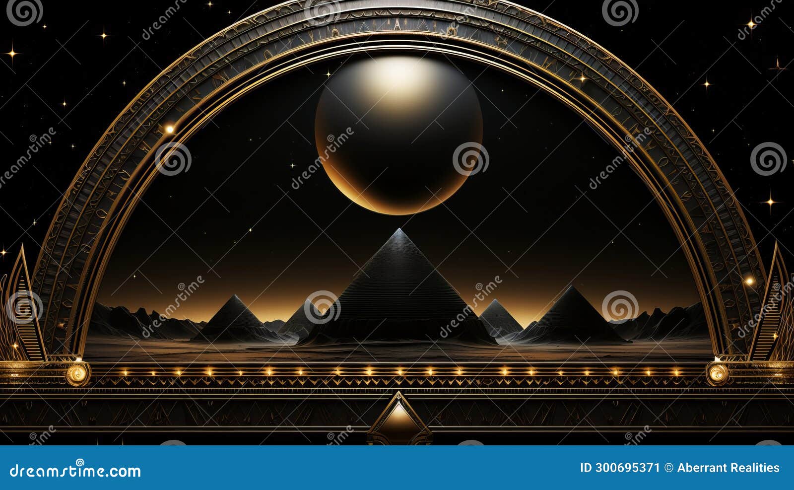 An Image of an Egyptian Pyramid with an Orb in the Middle Stock ...