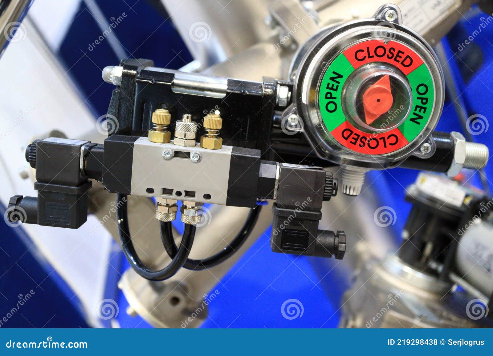 Electropneumatic valves stock photo. Image of metal - 219298438