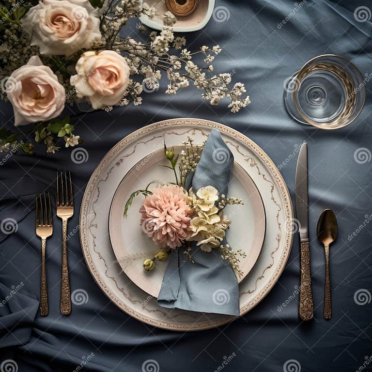 Image of a Elegant Dinner Table Stock Illustration - Illustration of ...