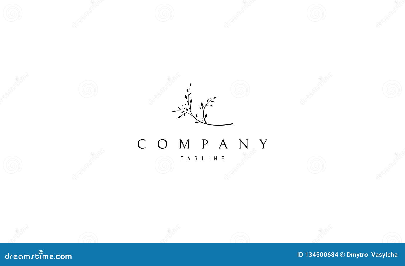 Logo of Elegant Sprigs with Leaves and Flowers. Stock Vector ...