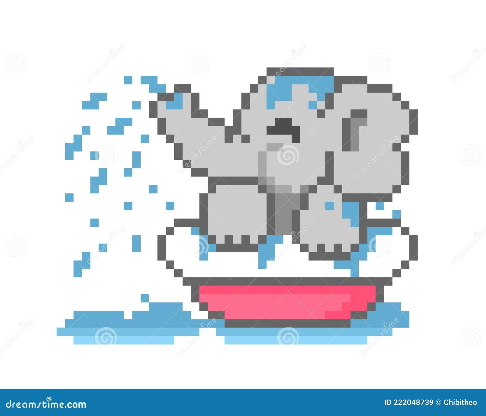 Elephant 8 Bit Pixel Art Animal Video Game Cartoon | CartoonDealer.com ...