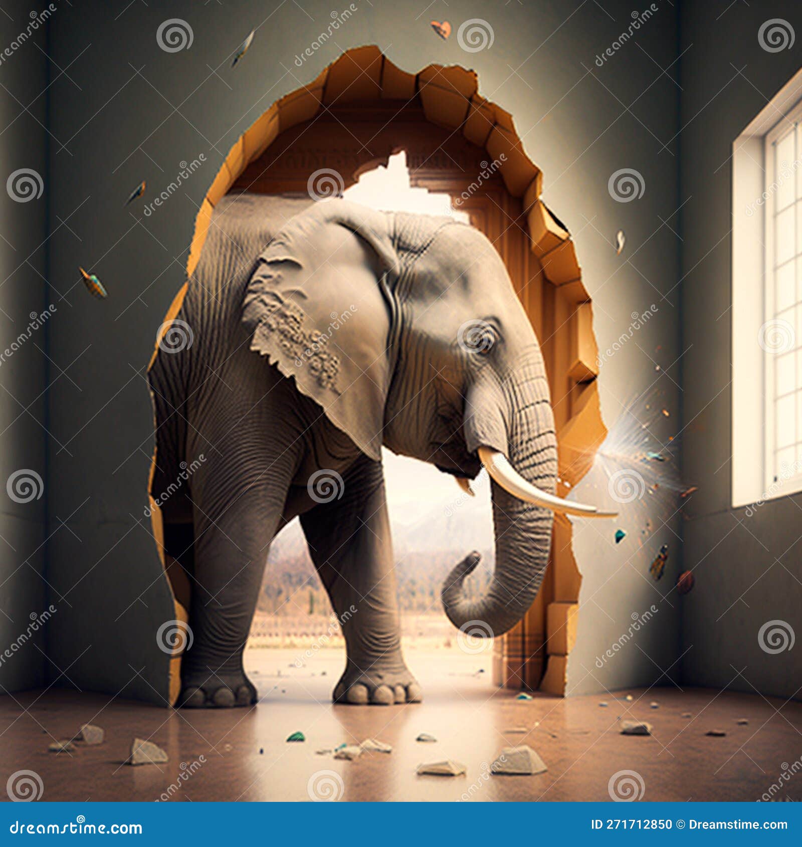 An Image of an Elephant in the Room Metaphor. Stock Illustration ...