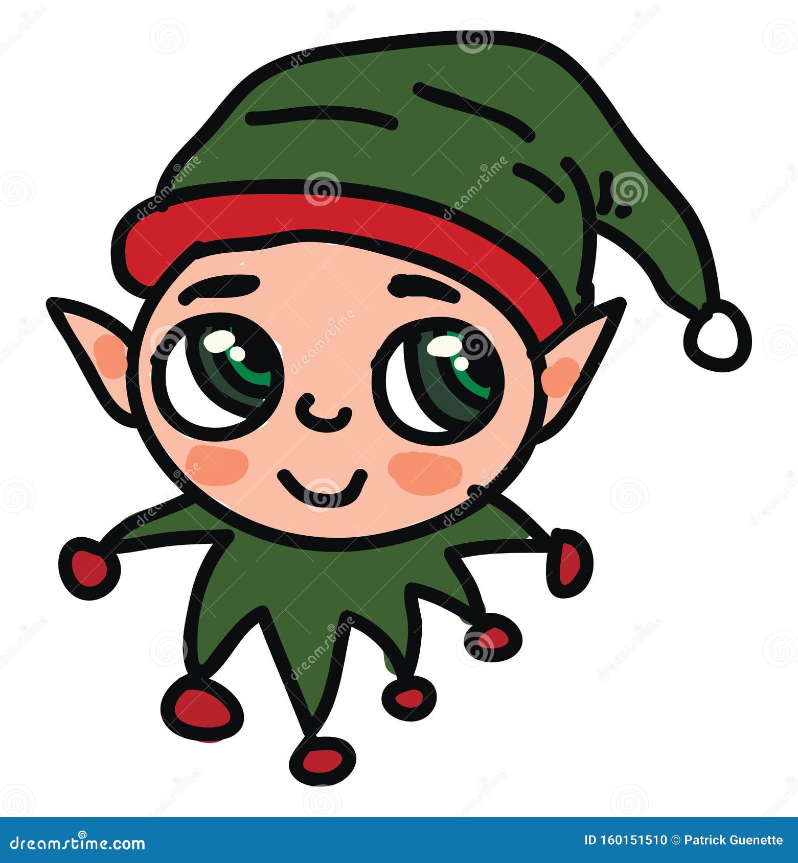An Elf with Sharp Ears Vector or Color Illustration Stock Vector ...