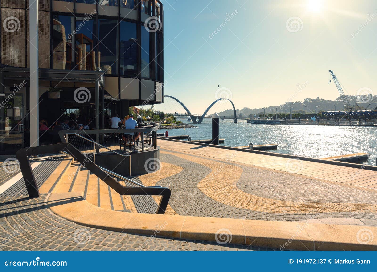 Elizabeth Quay Bridge at Perth Western Australia Stock Image - Image of ...