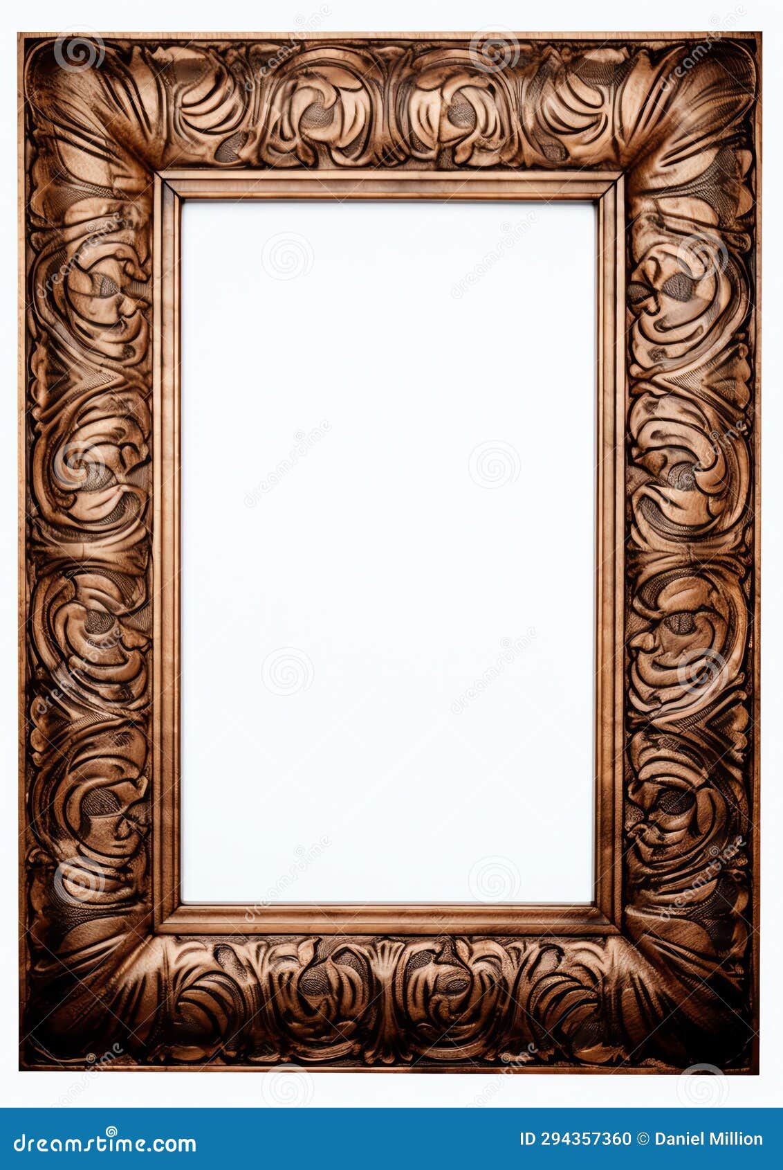 Embossed Leather Frame Border on White Background Stock Illustration ...