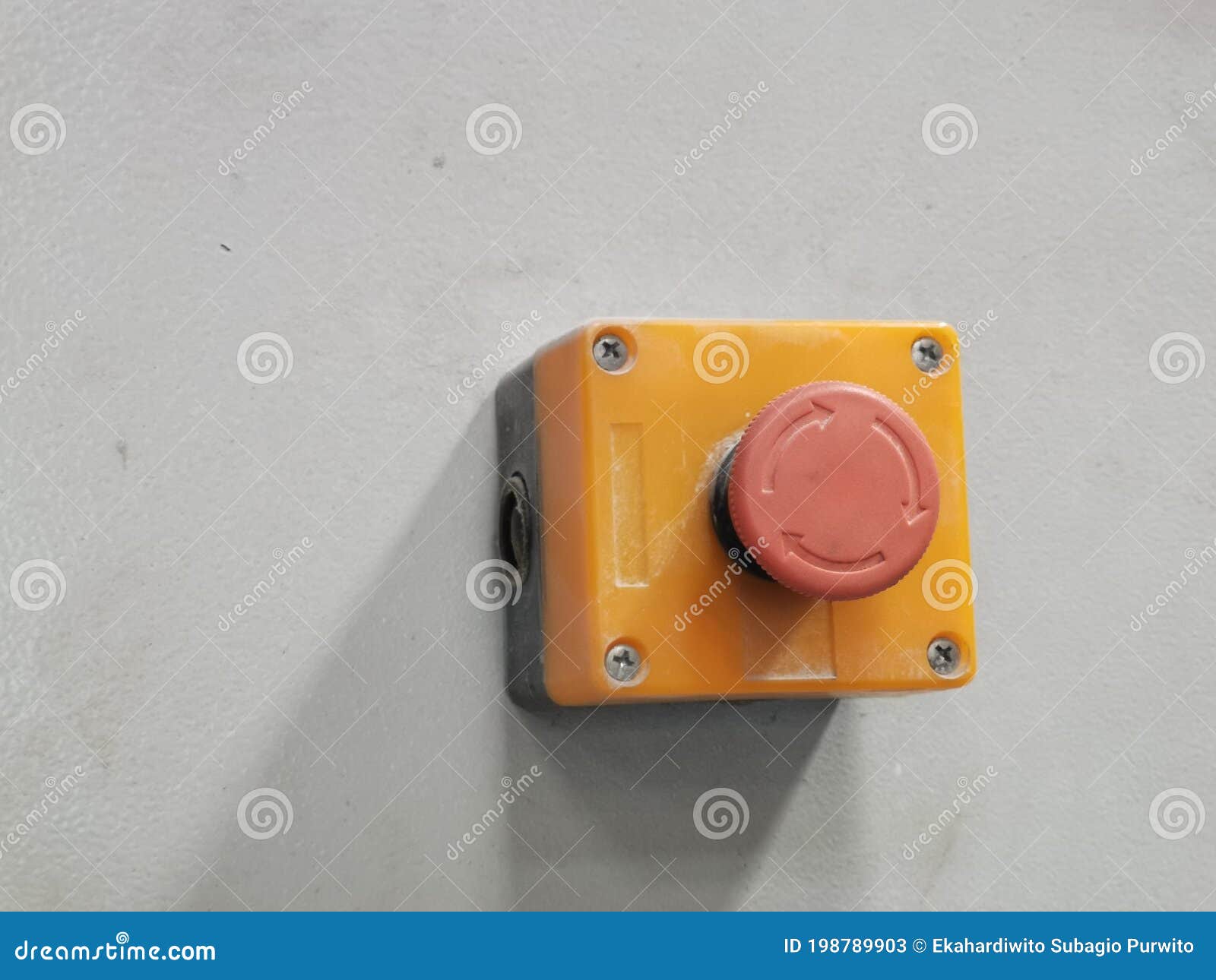 Image of Emergency Stop Push Button with Pvc Box Mount on Bending ...