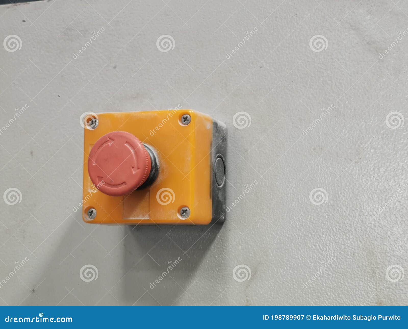 Image of Emergency Stop Push Button with Pvc Box Mount on Bending ...