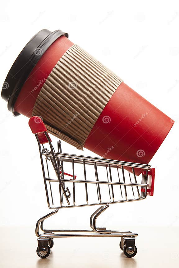 Image of Empty Cup Trolley White Background Stock Image - Image of cafe ...
