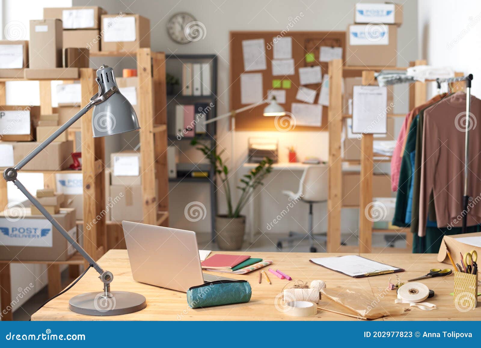 Empty workplace at office stock image. Image of laptop - 202977823