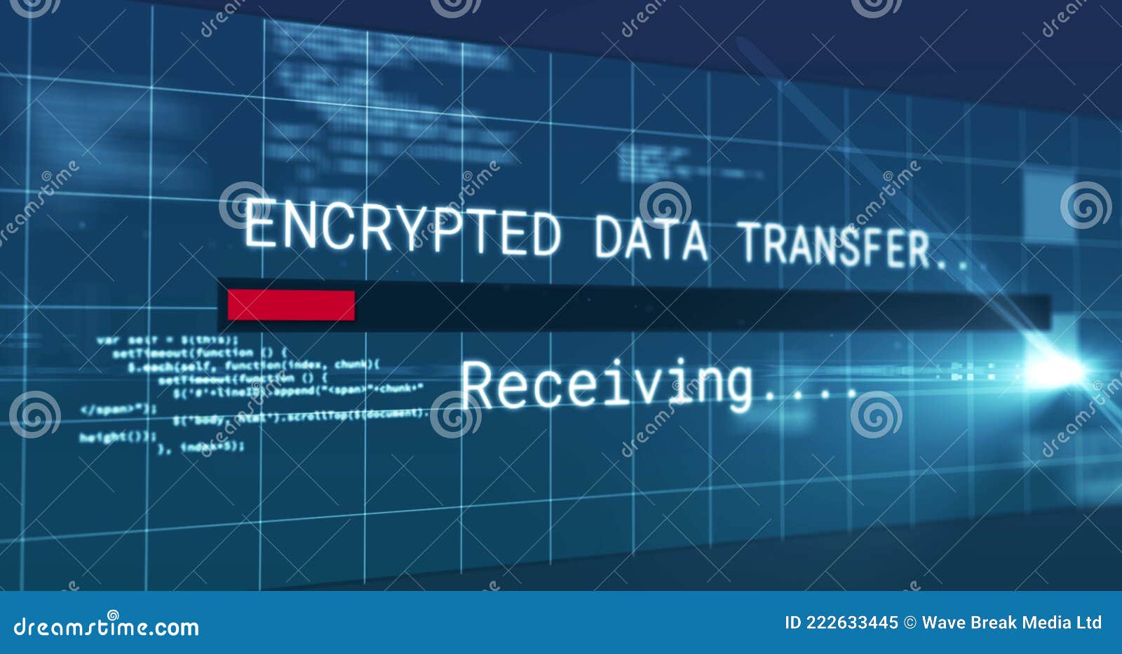 Image of Encrypted Data Transfer Text Flickering Digital Interface on ...
