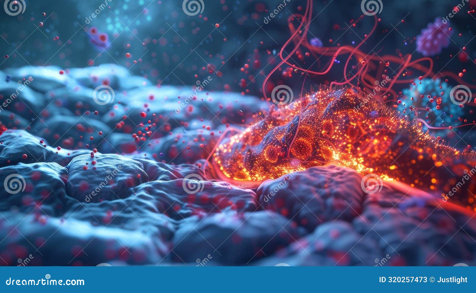 An Image of an Endocrine Cell Releasing Hormones into Its Surrounding ...